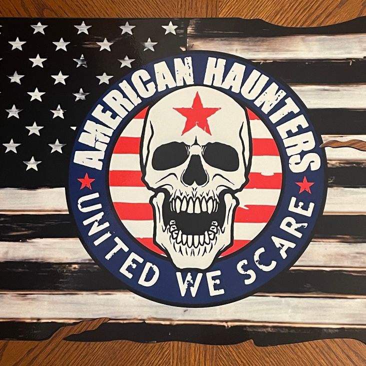 American Haunters Flag Metal Sign / Wall Art – CU Scared